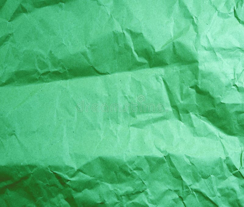 Green Crumpled Paper, Full Frame Stock Image - Image of kraft, recycled ...