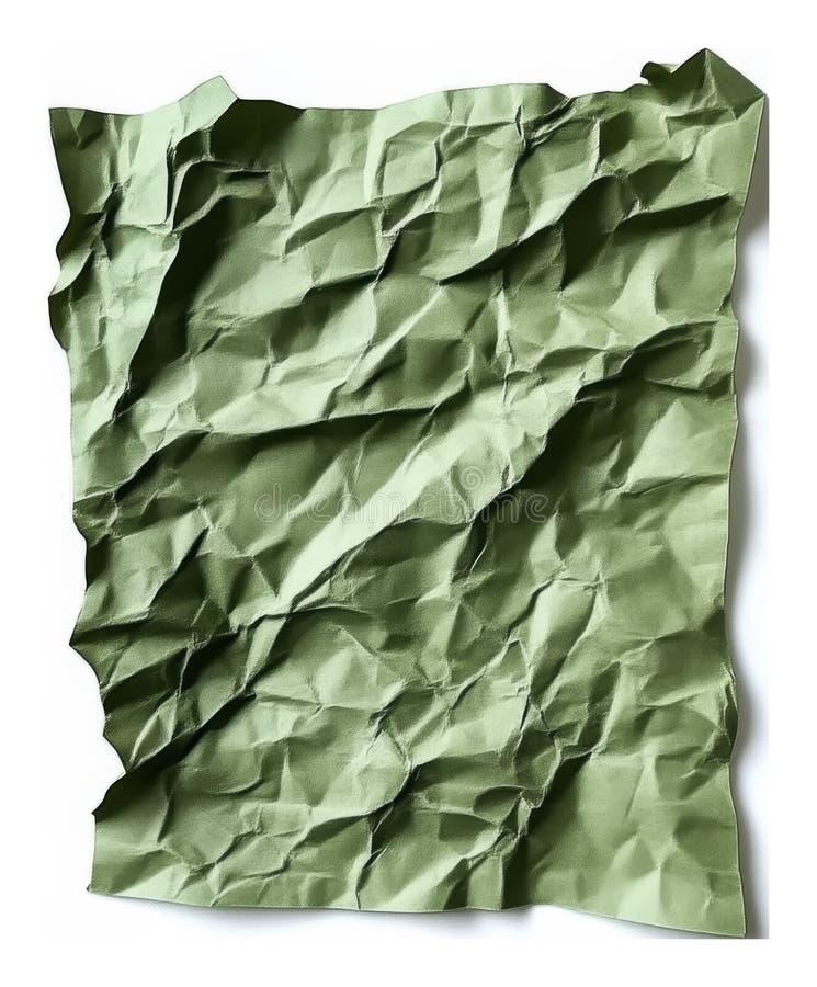 Green Crumpled Paper Texture, Abstract Background. Creative Design ...