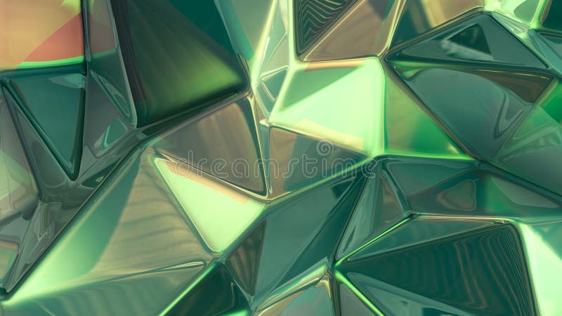 Green Crystal Background with Triangles. 3d Illustration, 3d Rendering ...