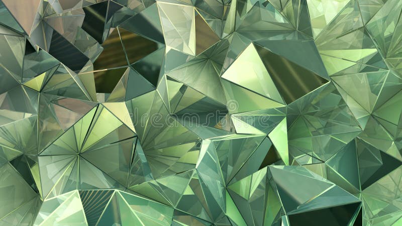 Green Crystal Background with Triangles. 3d Illustration, 3d Rendering ...