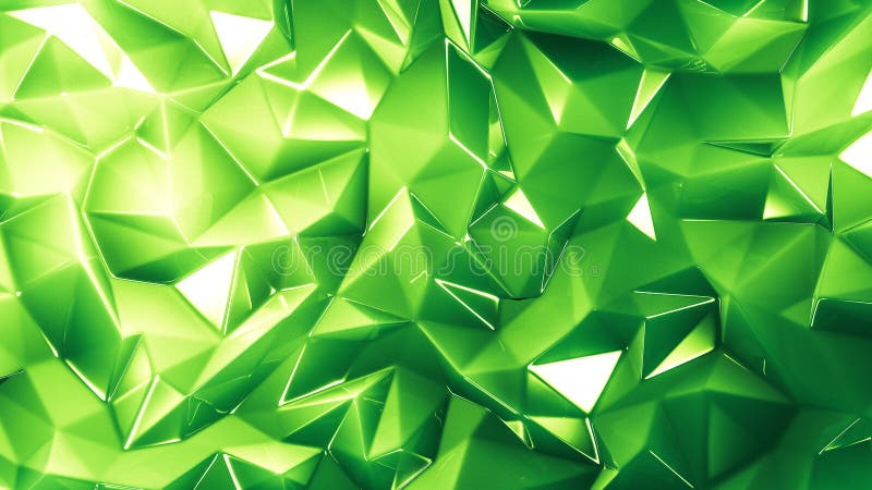 Green Crystal Background with Triangles. 3d Illustration, 3d Rendering ...