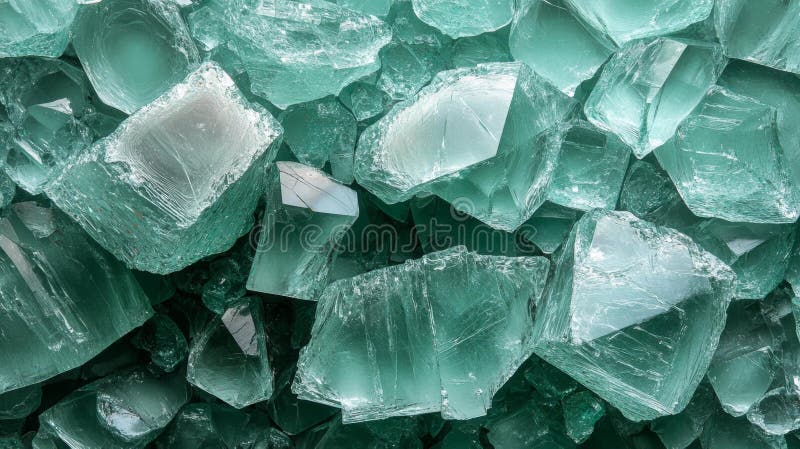 Green Crystal Blocks in Abstract Formation Generative AI Stock ...