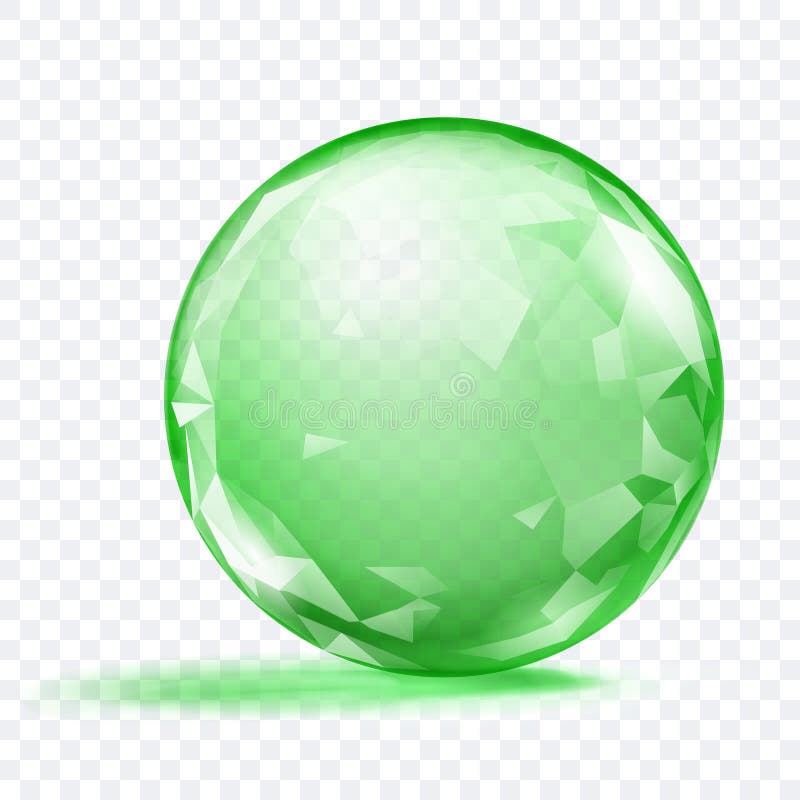 Green Crystal Sphere with Faceted Surface Stock Vector - Illustration ...