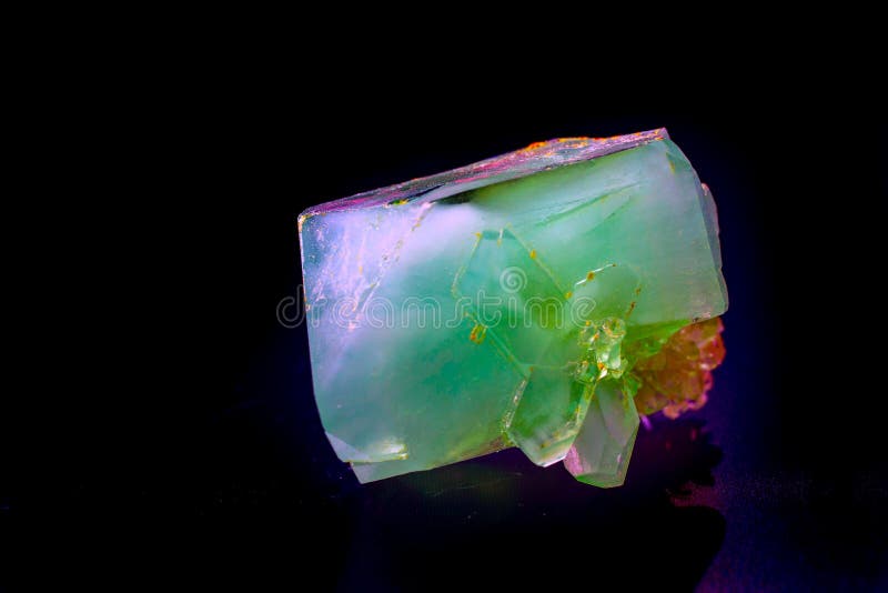 Green Crystalline Minerals on a Black Background Stock Photo - Image of ...