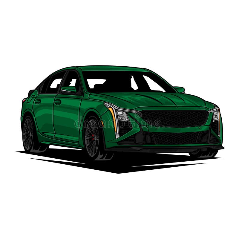 Green CT5 V Blackwing stock vector. Illustration of road - 368233329