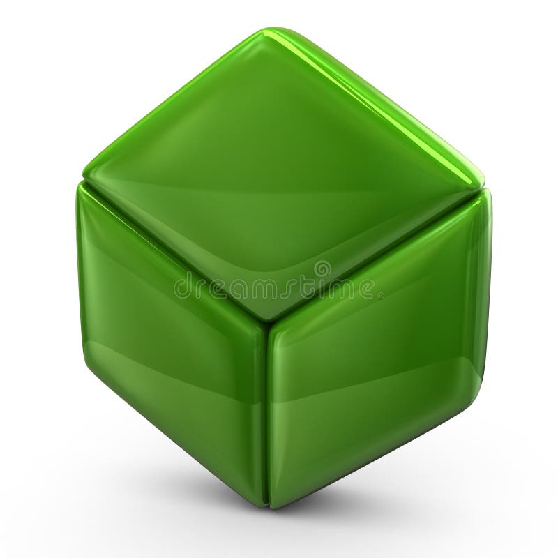 Green cube stock illustration. Illustration of background - 41964394