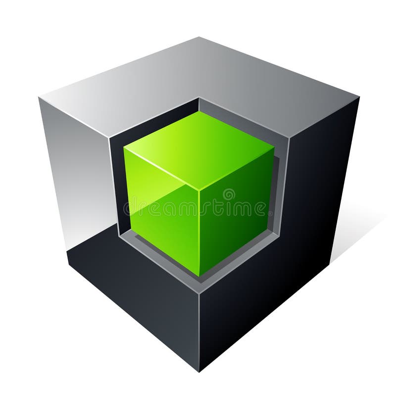Cube 3d Design stock vector. Illustration of grey, shadow - 18580485