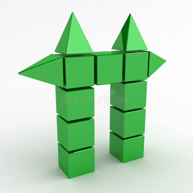 Green Cube Gate stock illustration. Illustration of object - 4472114
