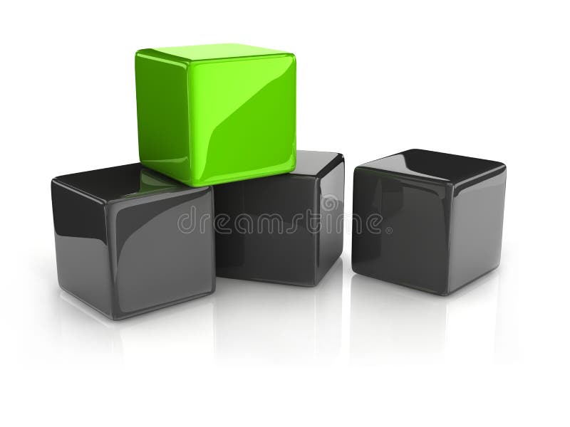 Green cube stock illustration. Illustration of glisten - 46187082