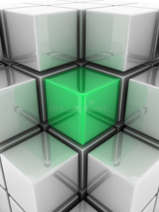 Green cube stock illustration. Illustration of queue - 46764574