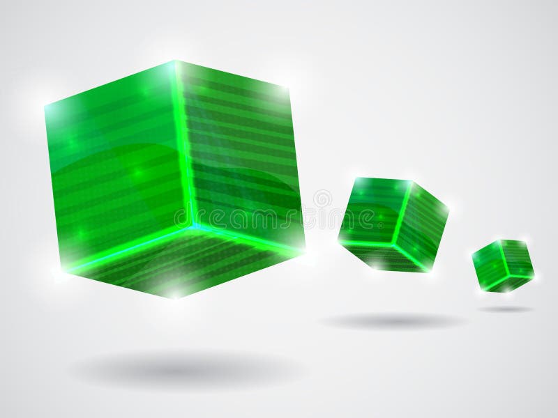 Green_cubes stock vector. Illustration of cube, template - 25080336