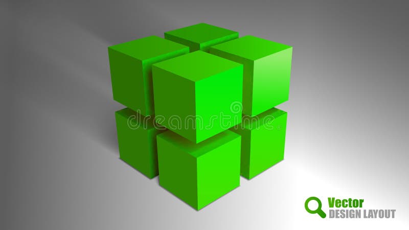 Green Cubes stock vector. Illustration of science, block - 43130924