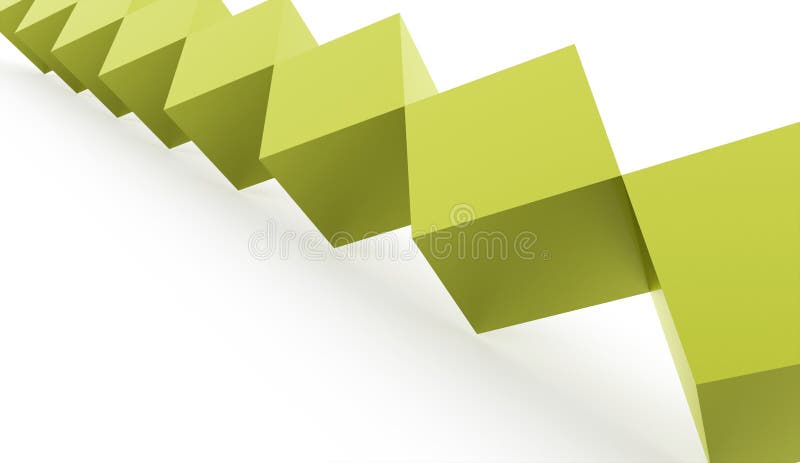 Cubes on Green Color with Ladder Stock Illustration - Illustration of ...
