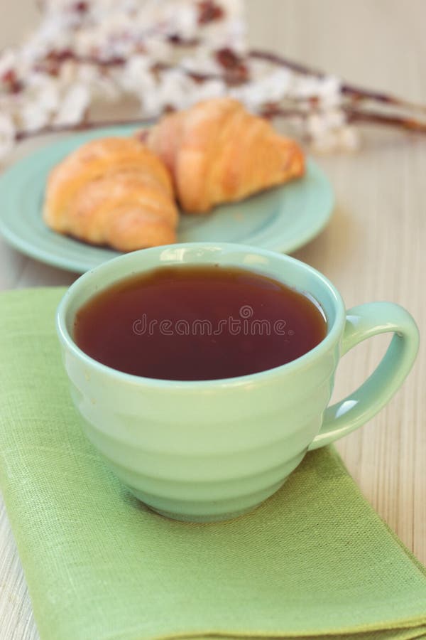 Green Cup of Tea. View from Above Stock Image - Image of heat ...