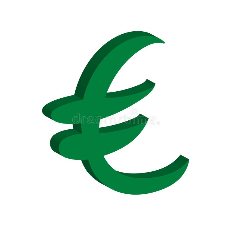 Green Currency Sign. Sign of Euro. Vector Illustration Stock ...