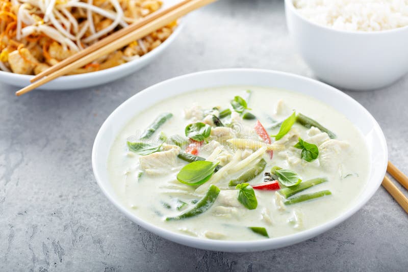 Green curry and rice stock photo. Image of culture, cuisine - 144445530