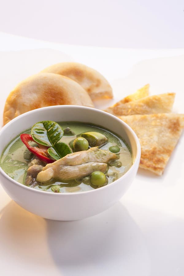 Green curry with roti stock photo. Image of herb, kaffir - 95123392