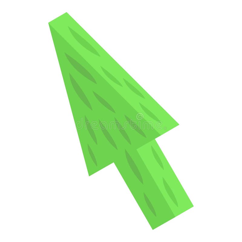 Green Cursor Arrow Pointing Up Right Corner Stock Illustration ...