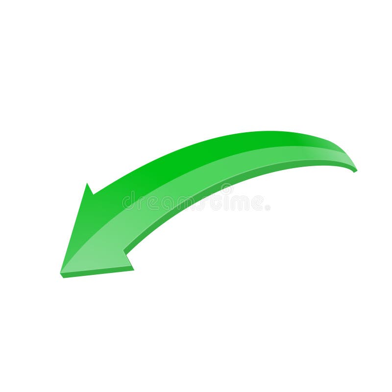 Green Curvy Arrow 3d Vector Illustration. Stock Vector - Illustration ...