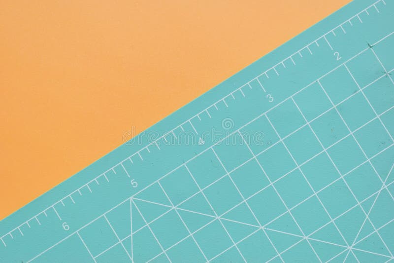 Green Cutting Mat on Orange Background, Object Tool for Design Stock ...
