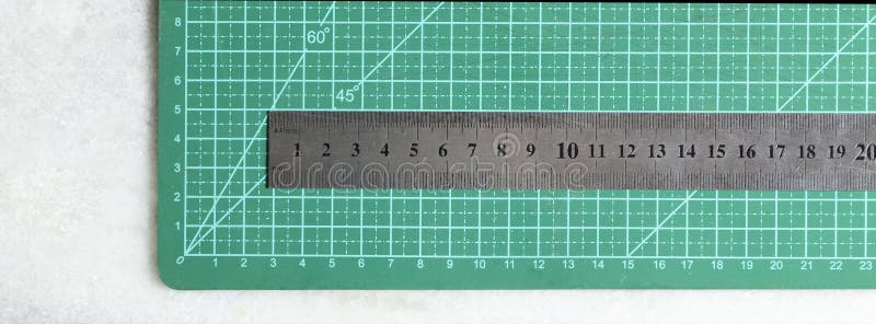 Green Cutting Mat with a Ruler Stock Image - Image of accessories ...