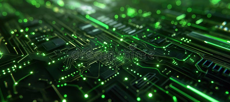 Green Cyber Digital Computer Network Electronic Frame Background Stock ...