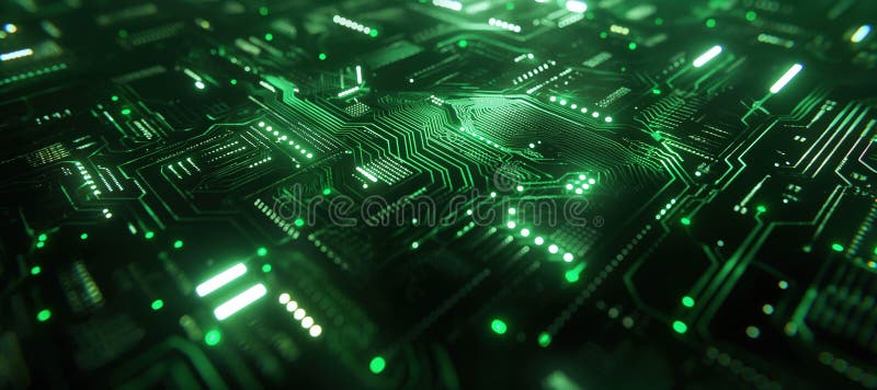 Green Cyber Digital Computer Network Electronic Frame Background Stock ...