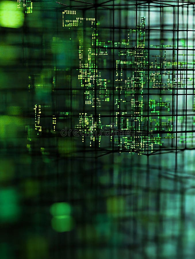 Green Cyber Technology Abstract Background Design Stock Vector ...