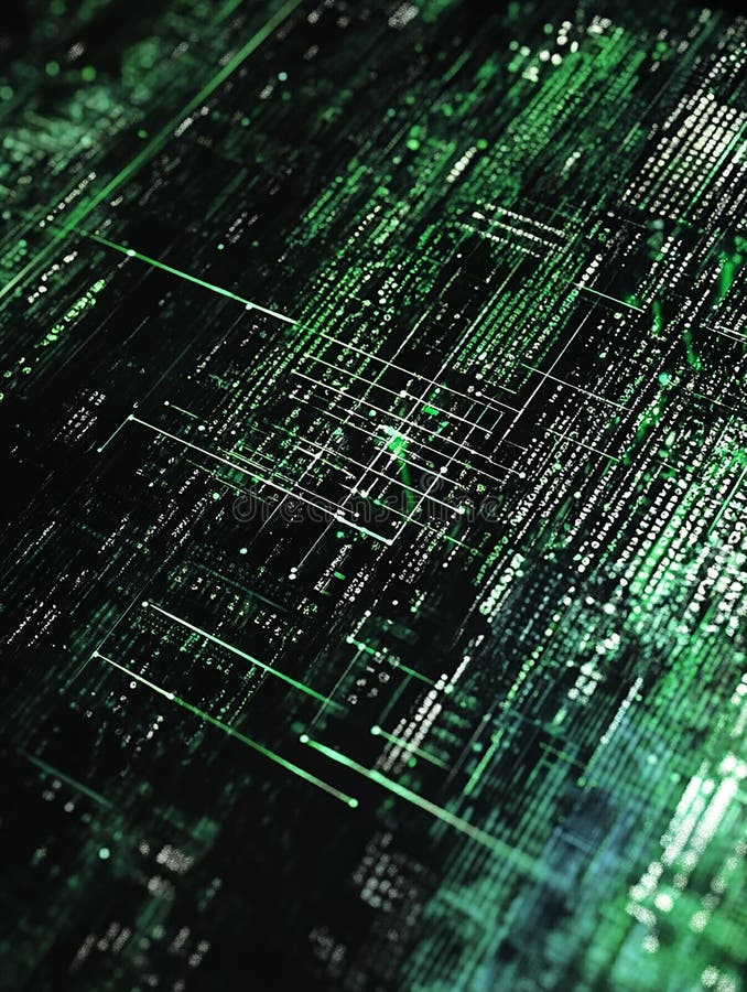 Green Cyber Technology Abstract Background Design Stock Vector ...