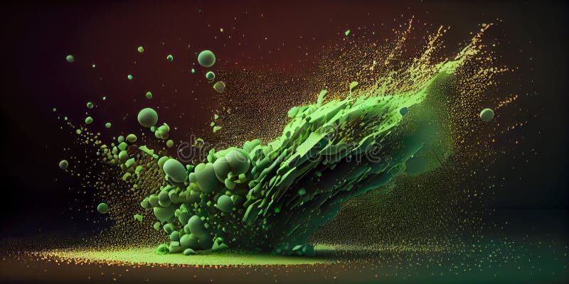 Green 3d Particles Background Design Stock Illustration - Illustration ...