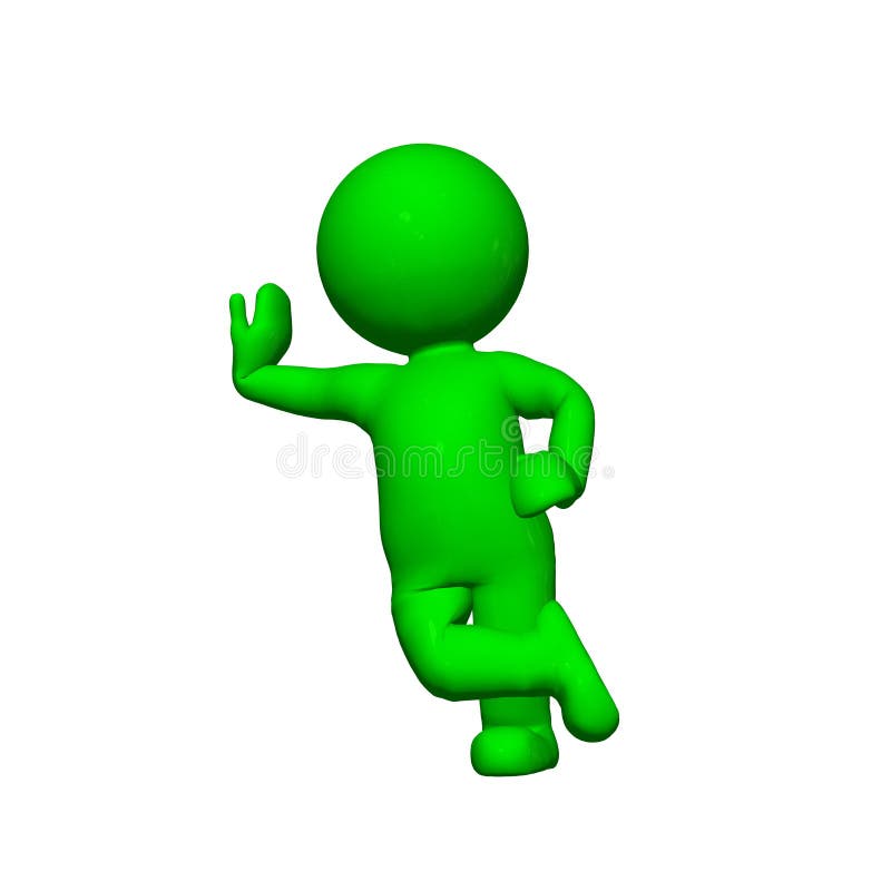 Green 3D People - Wait - on White Background Stock Illustration ...