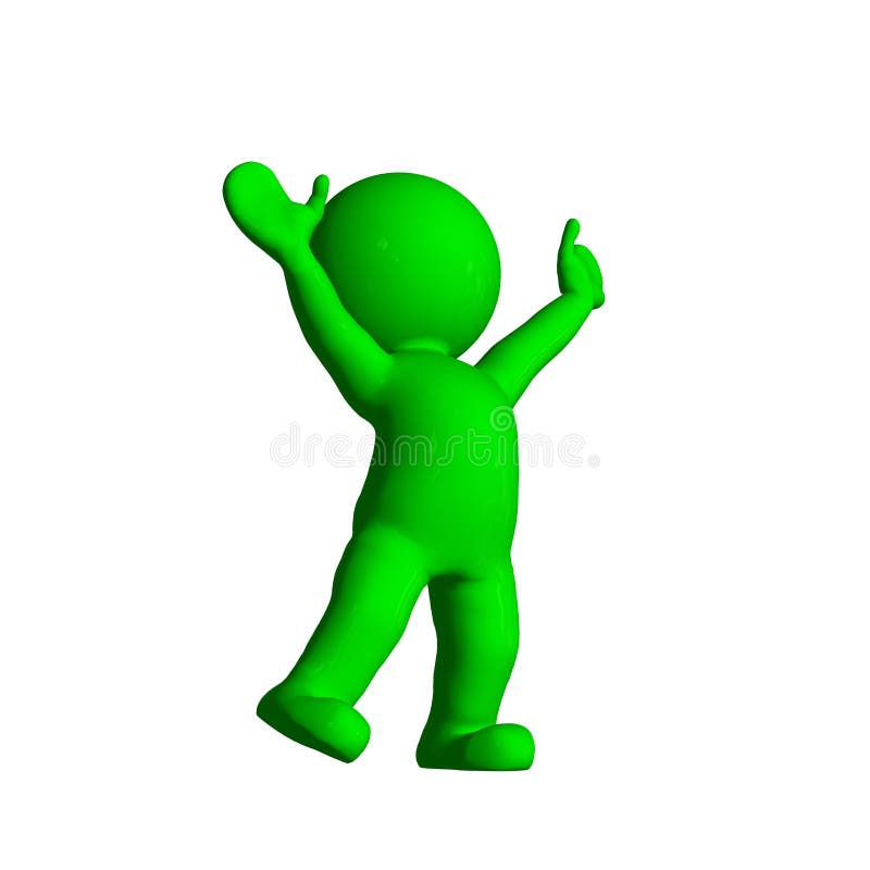 Green 3D People - Depress - on White Background Stock Illustration ...
