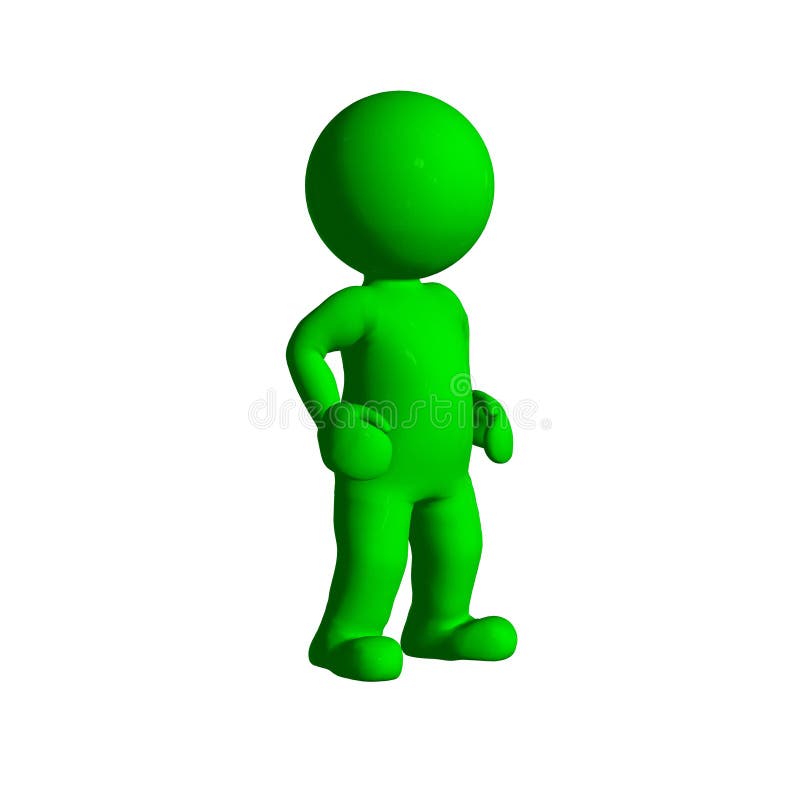 Green 3D People - Depress - on White Background Stock Illustration ...