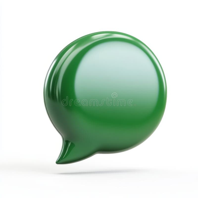 A Green 3d Speech Bubble Symbol that is Isolated on White or ...
