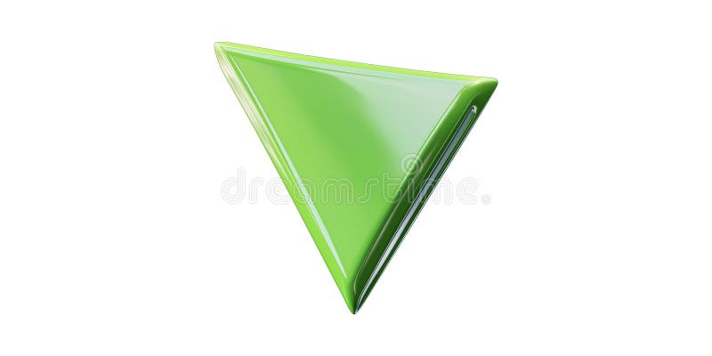 Green 3D Triangle Icon. Symbol of Navigation and Direction Isolated on ...