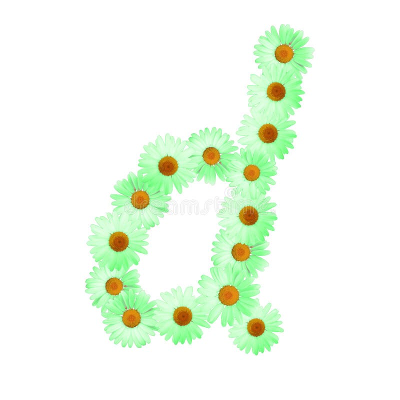 Green Daisy Letter D stock illustration. Illustration of color - 85439788
