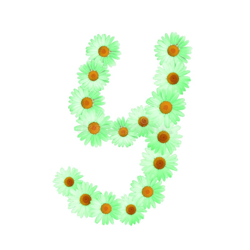 Green Daisy Letter W stock illustration. Illustration of flower - 85439857