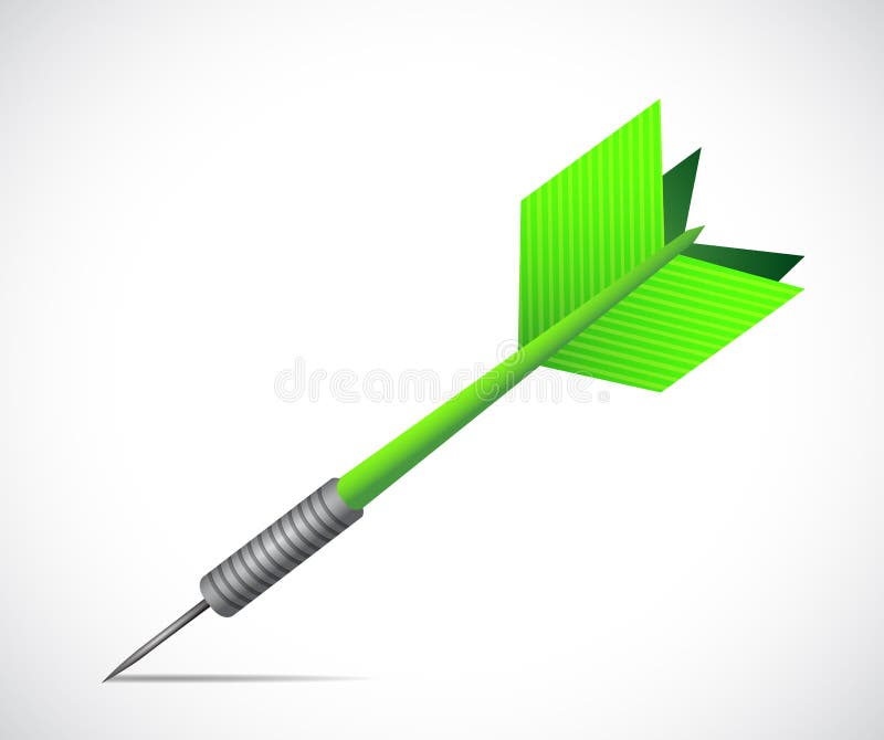 Green dart on green target stock illustration. Illustration of middle ...