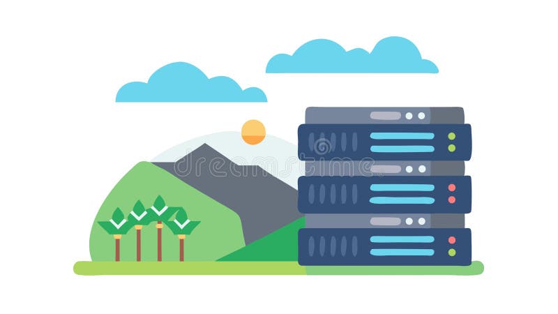 Green Data Center, Eco-Friendly Servers, Vector Design Generative AI Stock Vector - Illustration ...