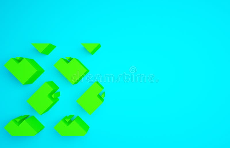 Green Data Stream Icon Isolated on Blue Background. Minimalism Concept ...