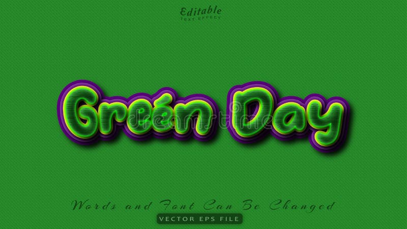Green day text effect stock vector. Illustration of isolated - 244319786