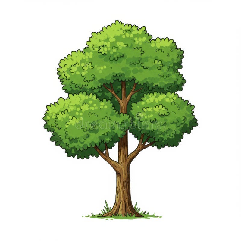 Green Deciduous Tree Pixel Art Illustration Stock Illustration - Illustration of lush, bush ...