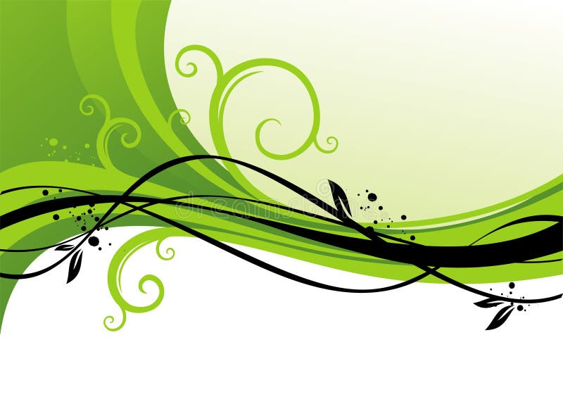 Green design with curls stock vector. Illustration of green - 3122993