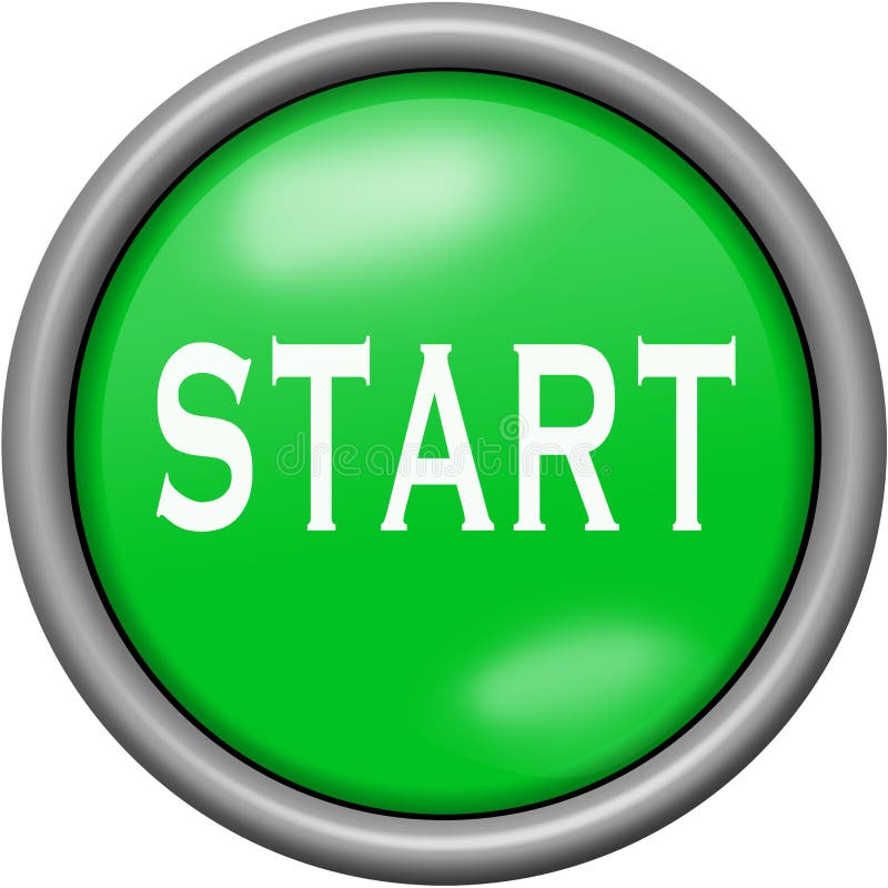 Green Start Button stock illustration. Illustration of control - 16840933