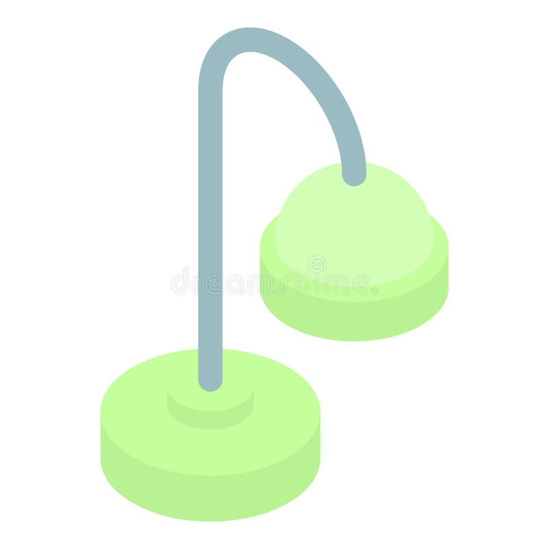 Green Desktop Lamp Icon, Isometric Style Stock Vector - Illustration of ...