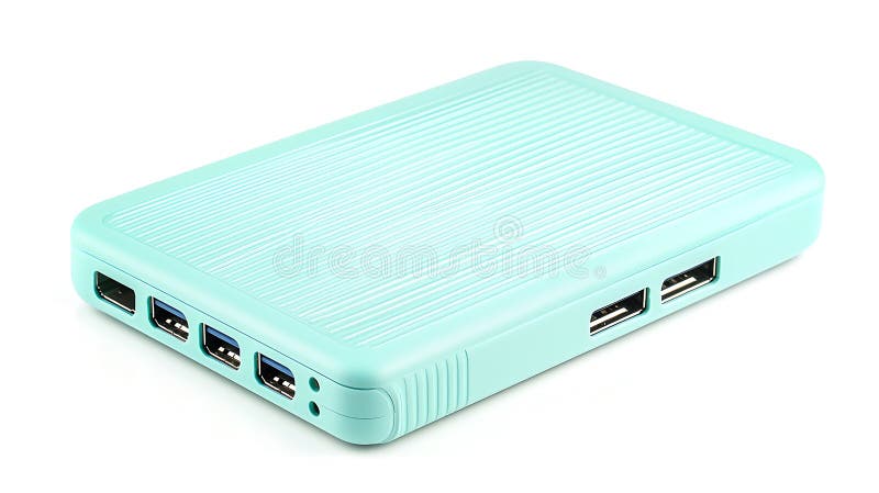 A Green Device with a White Background Stock Image - Image of connector ...