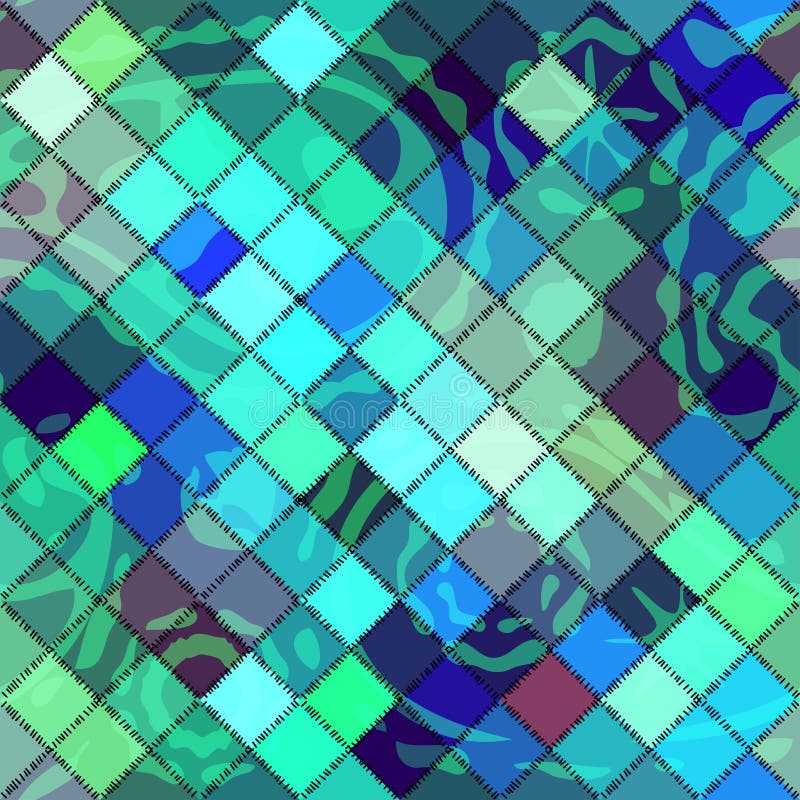 Diagonal Green Mosaic Staggered Stock Vector - Illustration of curve ...