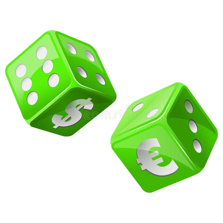 Green dice stock vector. Illustration of flying, forex - 13492521