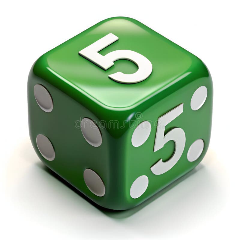Green Dice Showing Five stock illustration. Illustration of showing ...