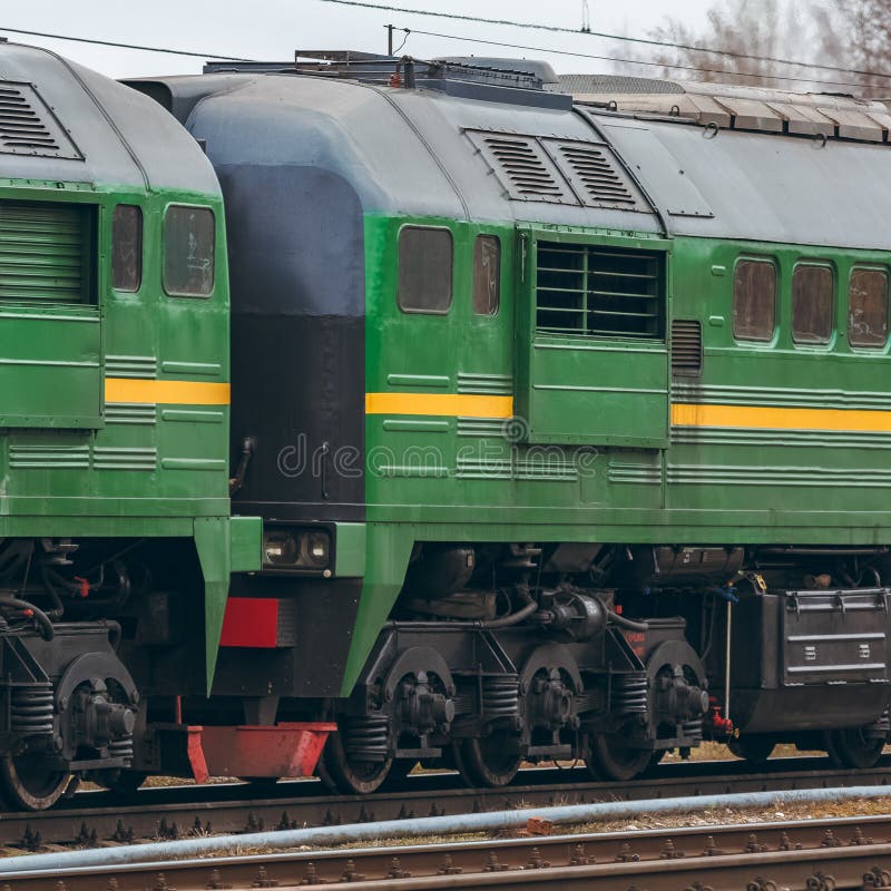Green diesel locomotive stock image. Image of green - 100075179
